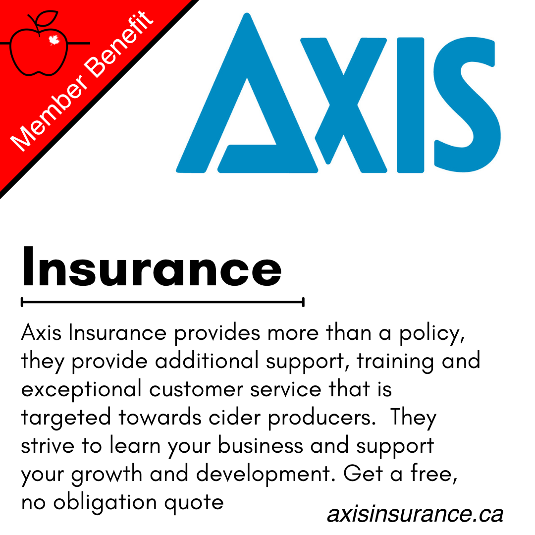 Member Benefit - Axis Insurance - Cider Canada / Cidre Canada