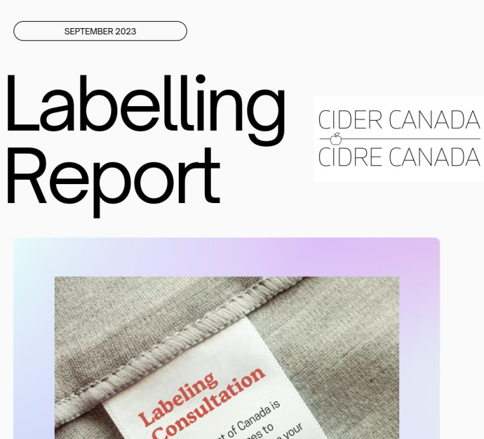 Labeling Report Fall 2023 - Cider Canada / Cidre Canada